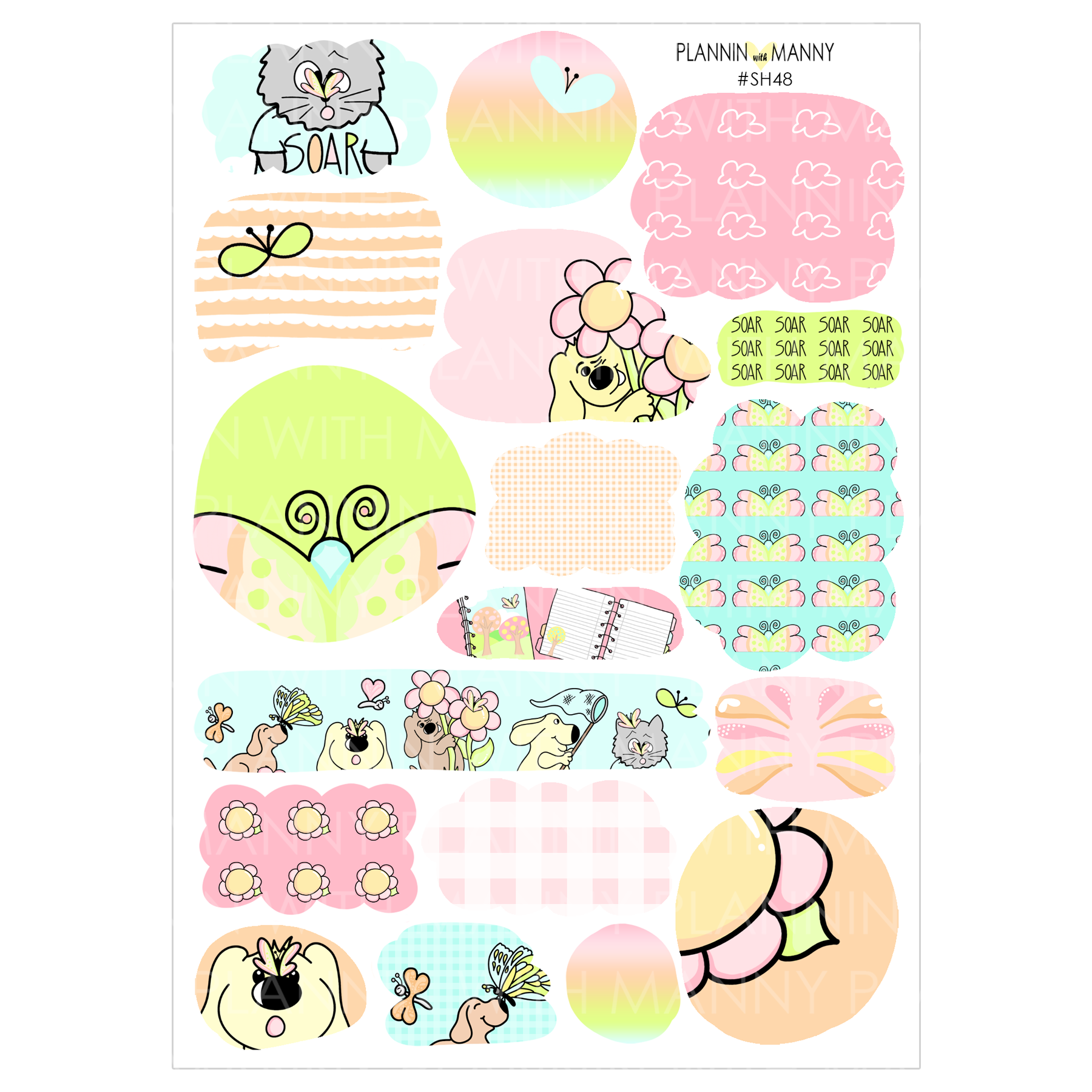SH48 Butterfly Kisses Journaling Shapes – Plannin with Manny