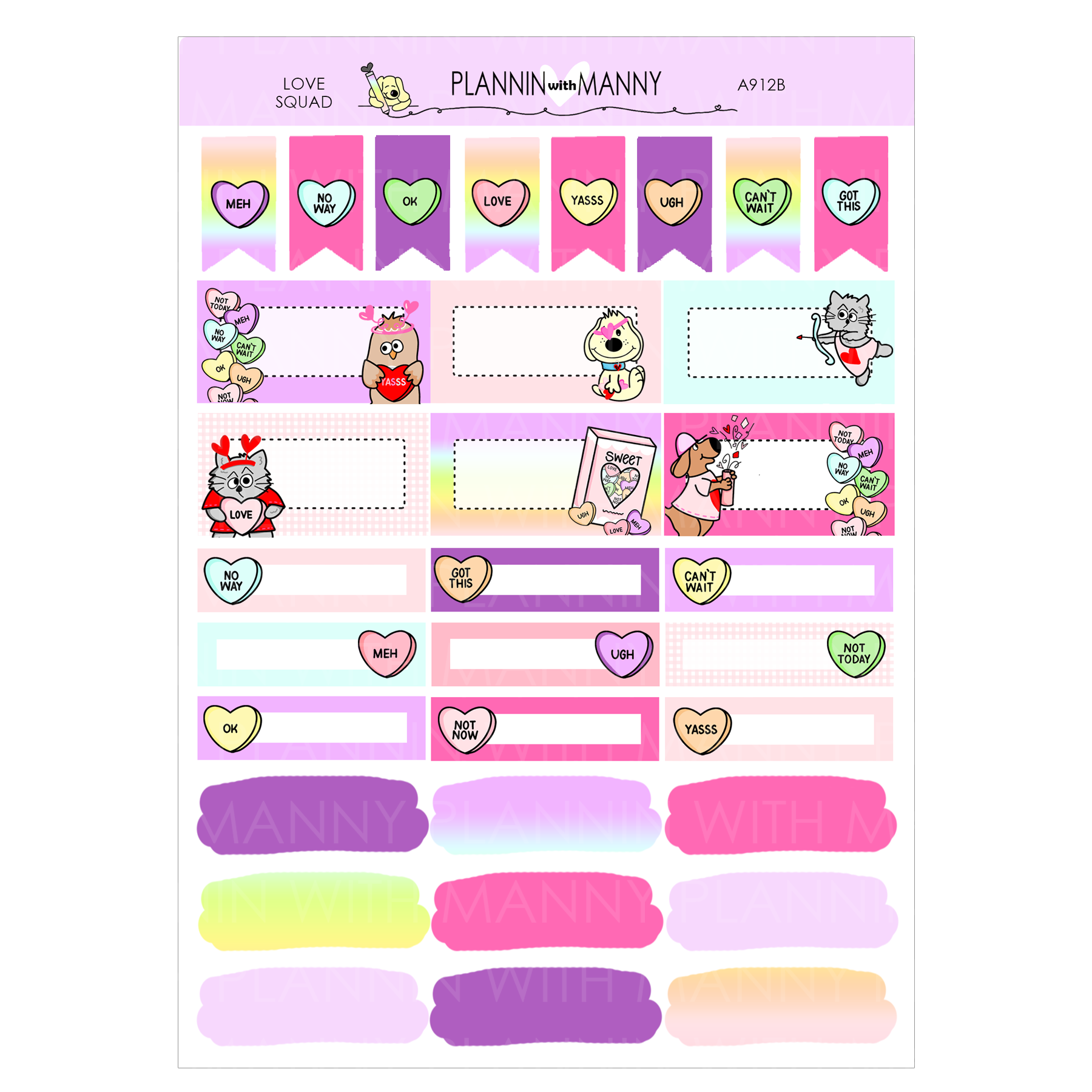 A912B Love Squad 1.5" Half Boxes – Plannin with Manny