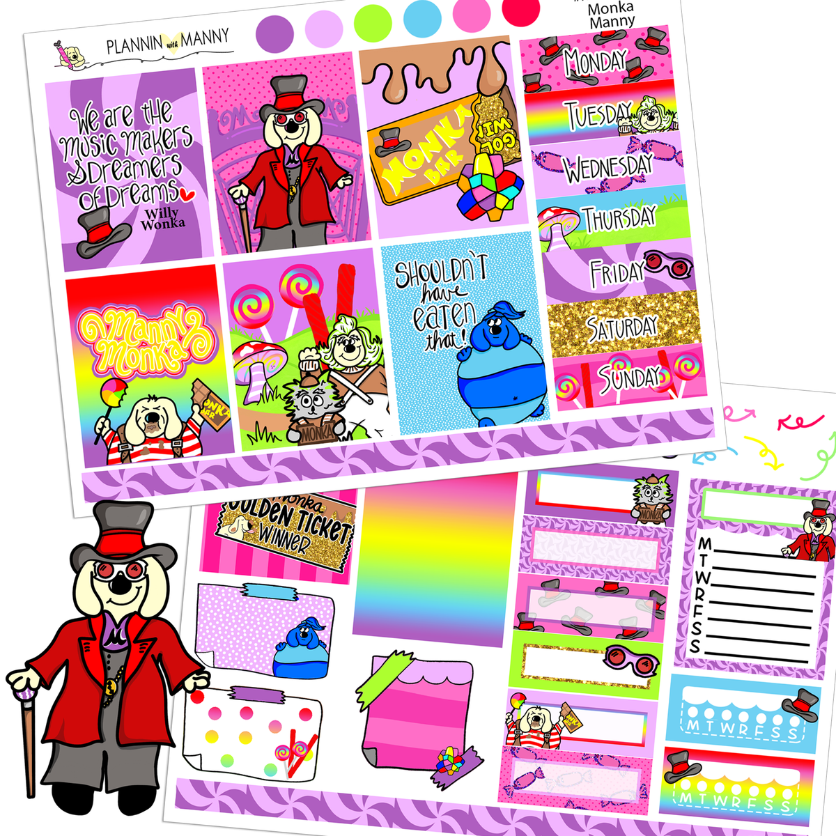 MK134- WEEKLY MINI KIT- Manny Monka Collection – Plannin with Manny